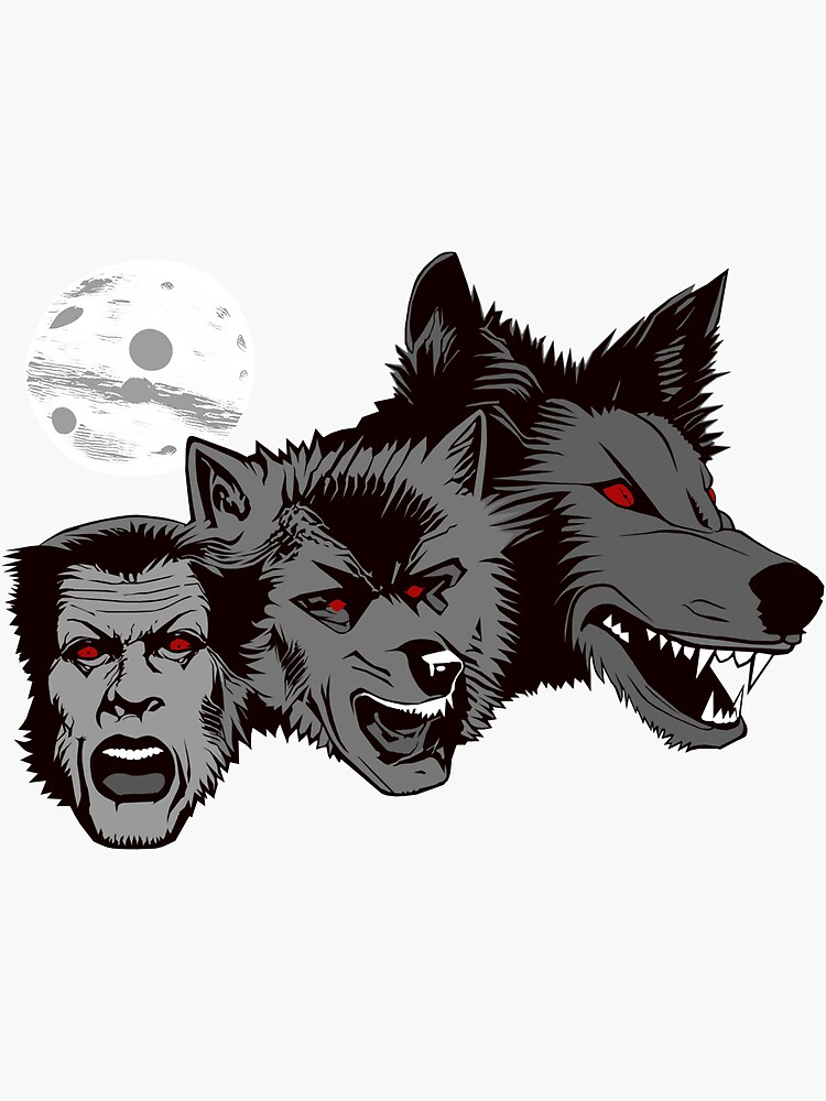 "Full Moon Werewolf Change" Sticker for Sale by belladonnadread | Redbubble