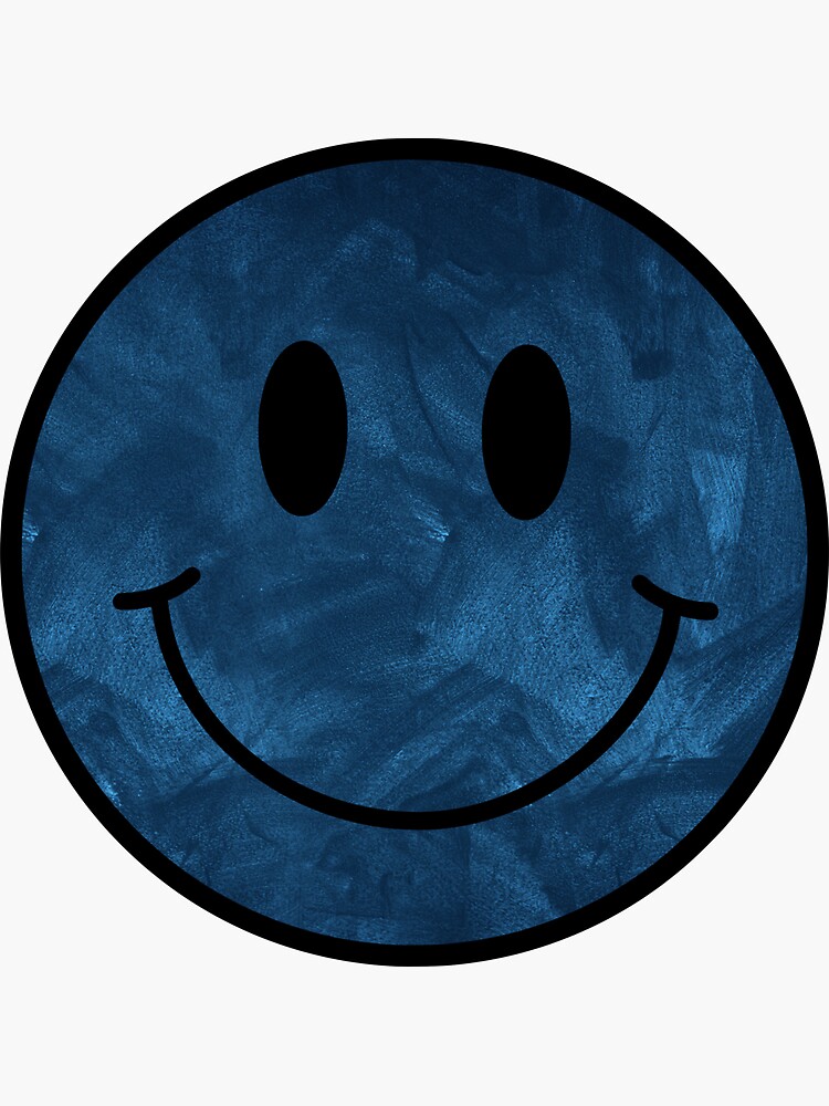 "Blue paint smiley face" Sticker for Sale by FawnsStickers | Redbubble
