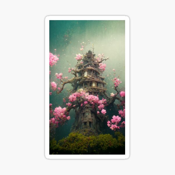 "Underwater Flower Temple " Sticker for Sale by KungFuChaos | Redbubble