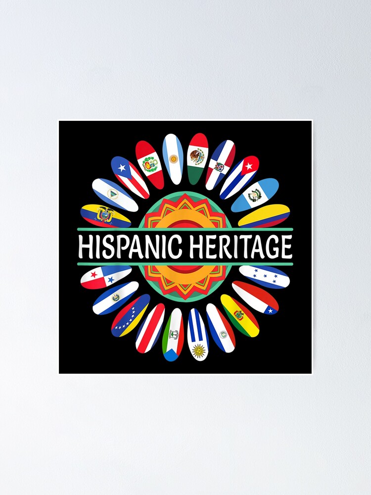 Póster «Banderas de países hispanos Girasol Mes de la herencia hispana ...