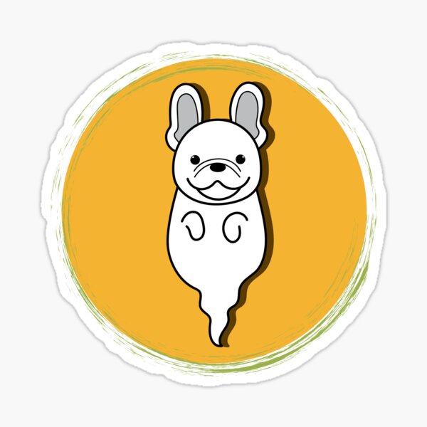 "Frenchie Ghost Pup" Sticker for Sale by HoundsNHowls | Redbubble