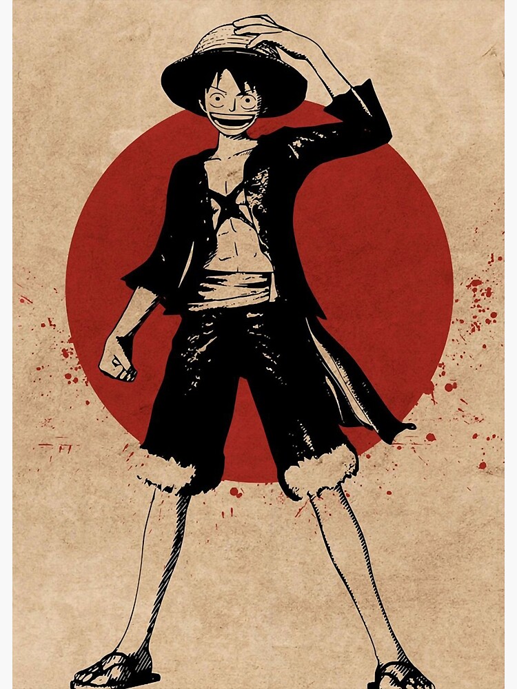 "One Piece Monkey D Luffy Retro Blood Moon" Sticker for Sale by ...