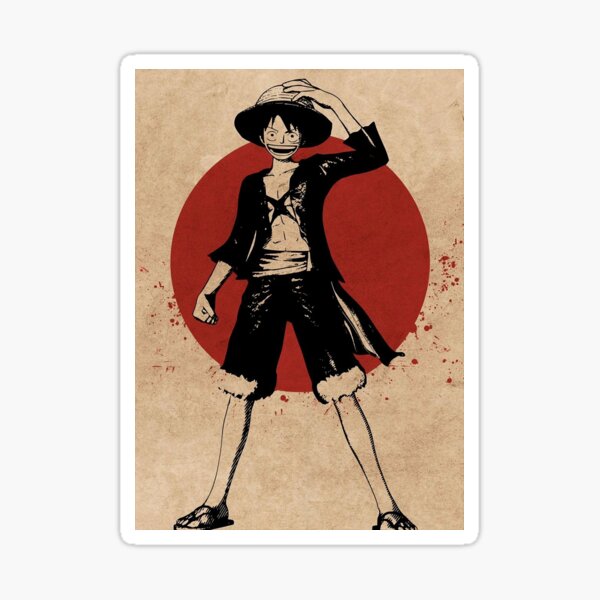 "One Piece Monkey D Luffy Retro Blood Moon" Sticker for Sale by ...