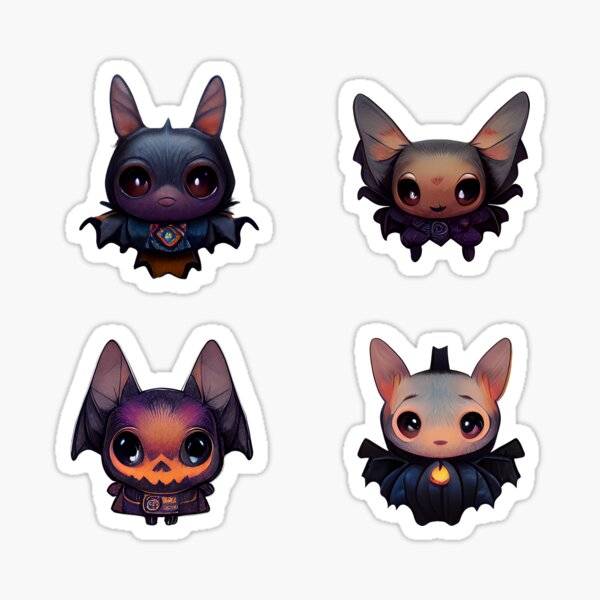 "set of cute bat animals " Sticker for Sale by ShopThousand | Redbubble