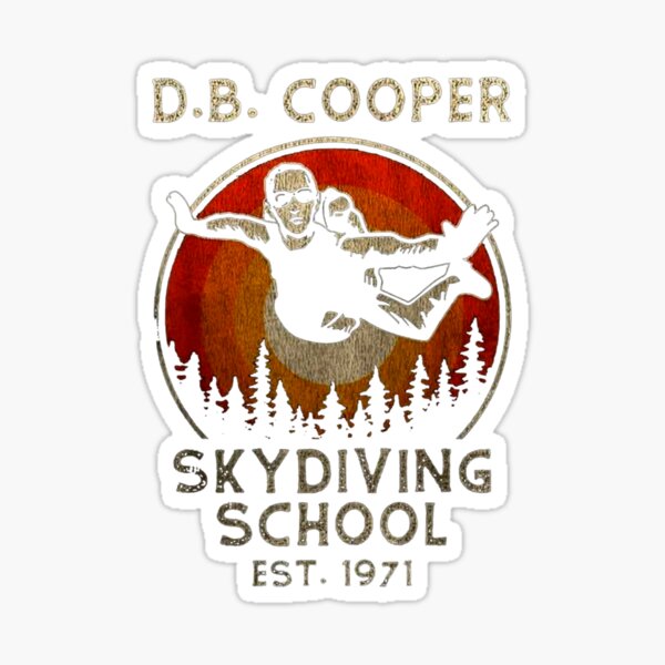 "Db Cooper Skydiving Team " Sticker for Sale by MarideesHomesz | Redbubble