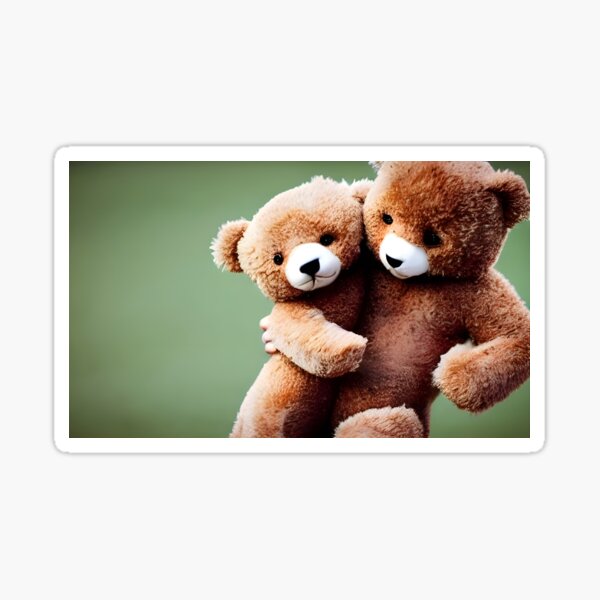 "Teddy Bears Hugging in Love" Sticker for Sale by the-surrealist ...