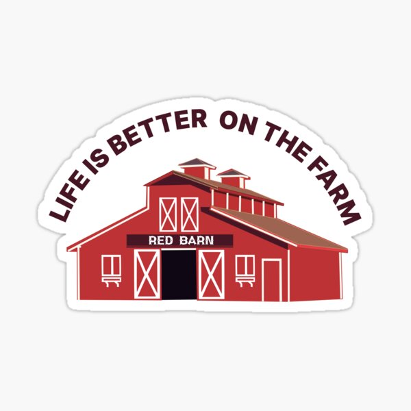 "Red barn" Sticker for Sale by i-cottagedesign | Redbubble