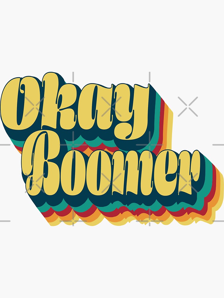 "Okay Boomer Retro waves and stripes" Sticker for Sale by ...