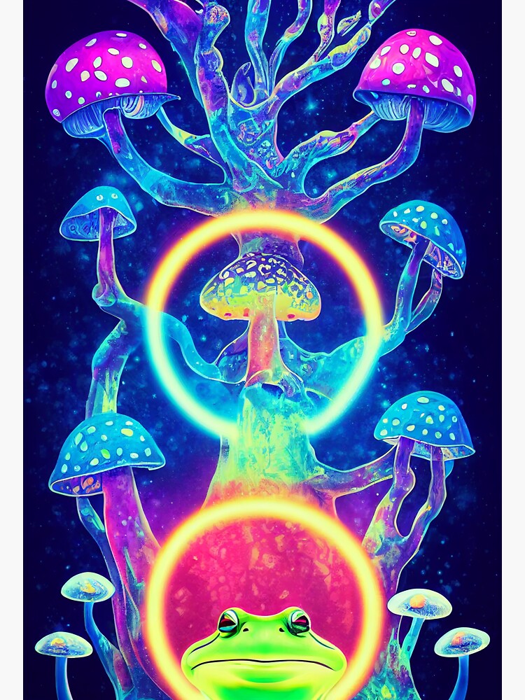 "Psychedelic Frog Dream" Sticker for Sale by KungFuChaos | Redbubble