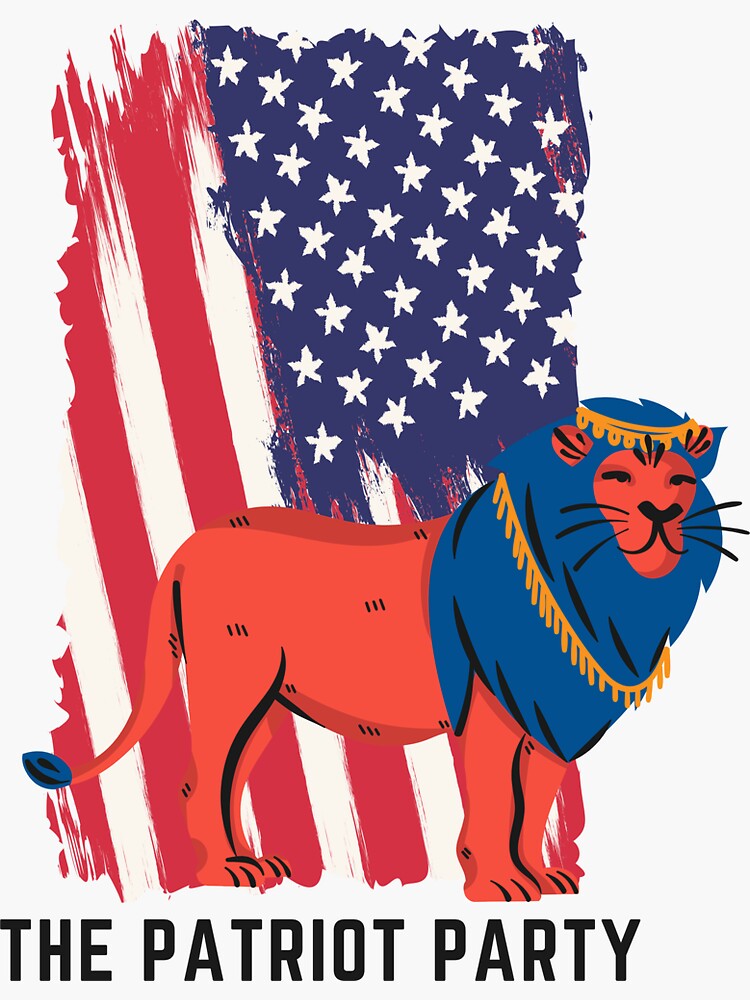 "Patriot Party Lion Shirt" Sticker for Sale by Pipat | Redbubble