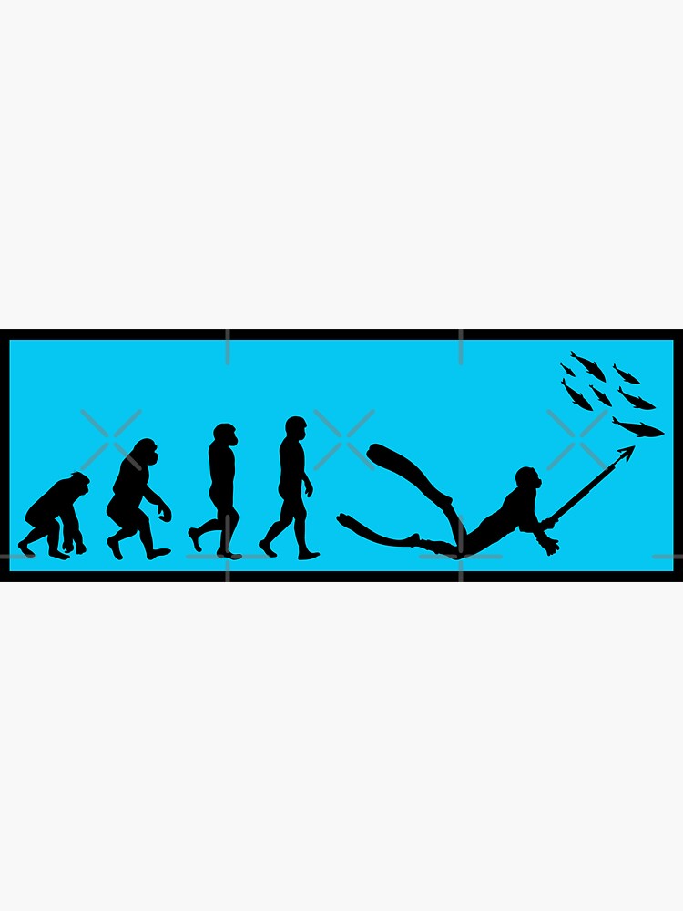 "Spearfishing Spearfisher Spearfisherman Fishing Evolution" Sticker for ...