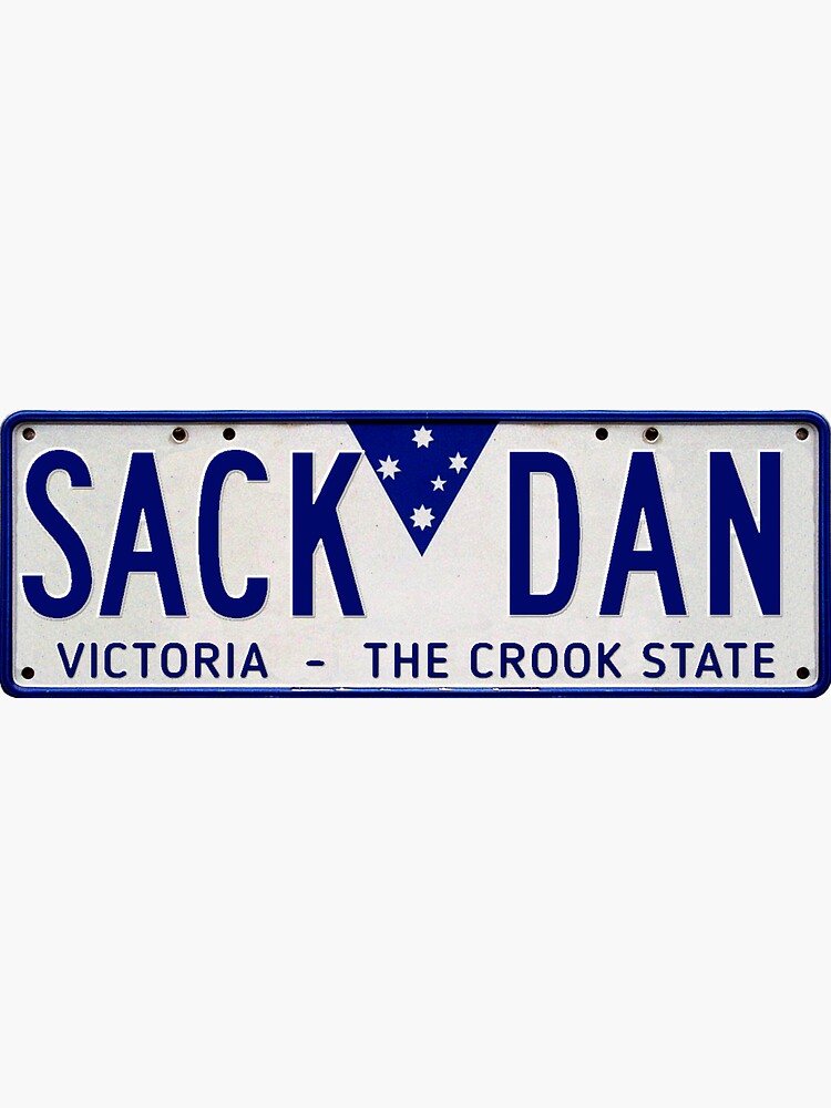 "Sack Dan numberplate" Sticker for Sale by PoliBardShop | Redbubble