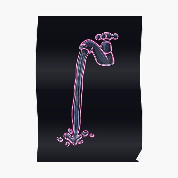 "Neon Vaporwave Faucet" Poster for Sale by ajninkai | Redbubble