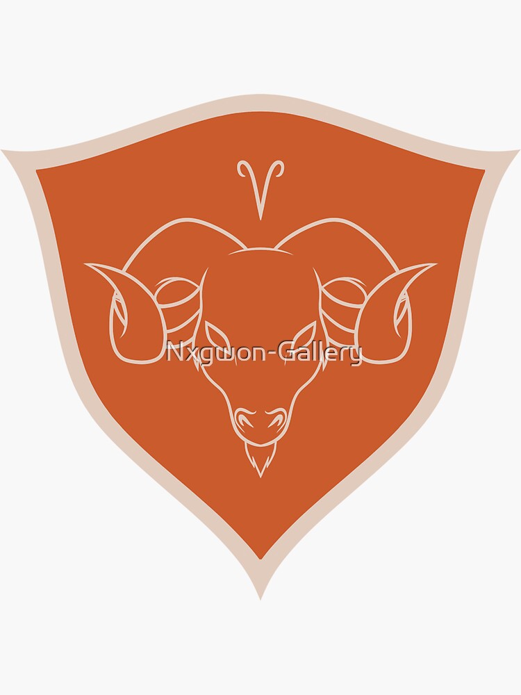 "aries shield" Sticker for Sale by Nxgwon-Gallery | Redbubble