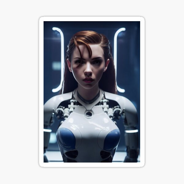 "Scarlett Johansson Automaton" Sticker for Sale by KungFuChaos | Redbubble