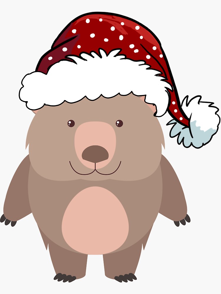 "Christmas wombat " Sticker for Sale by DNikhil1610 | Redbubble