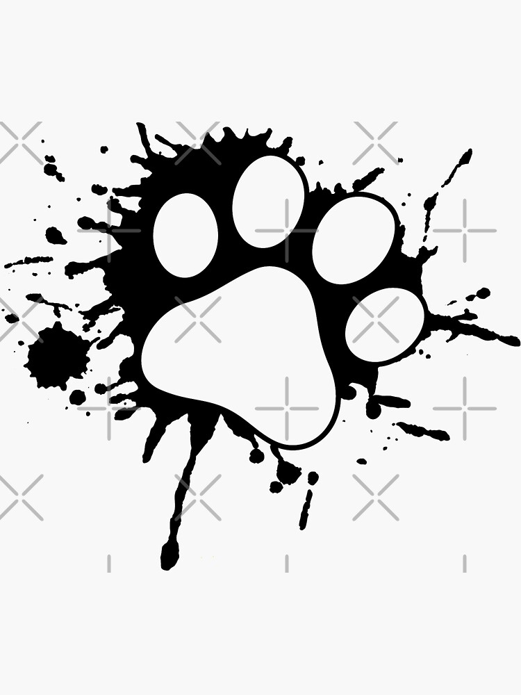 "Funny Paw Print Ink Splat" Sticker for Sale by ColorsMaze | Redbubble