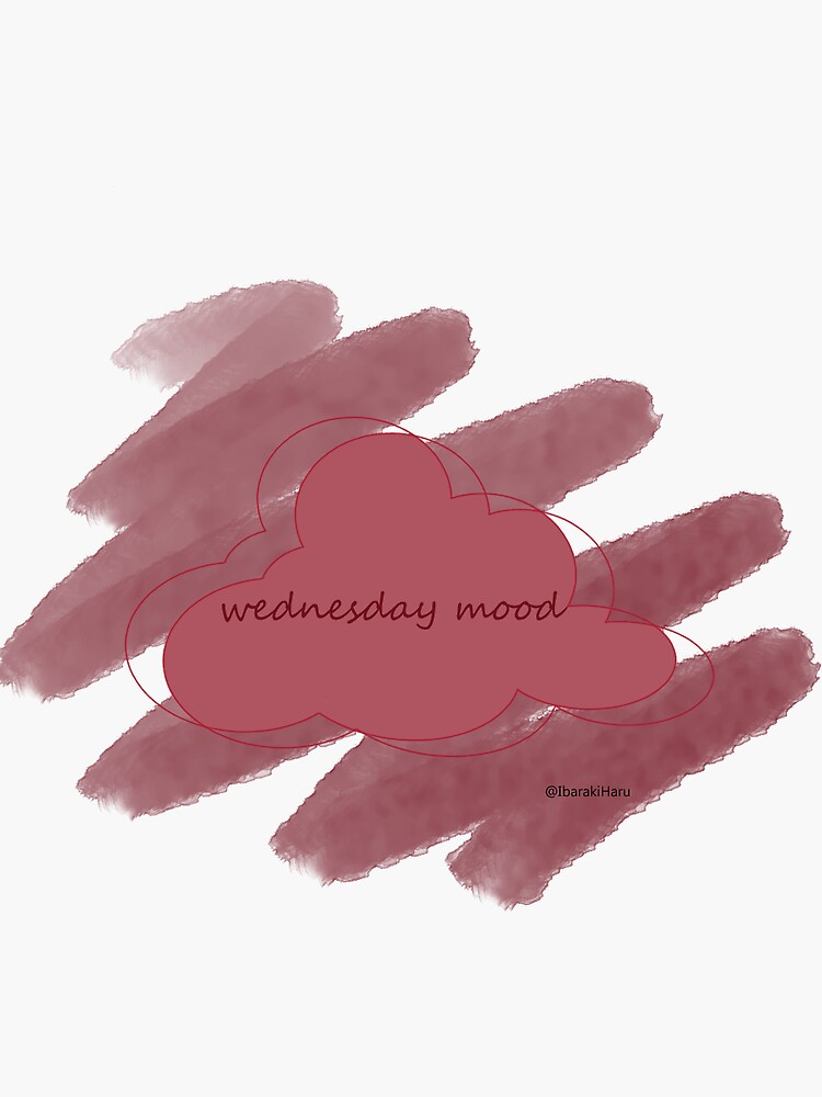 "Wednesday mood sticker" Sticker for Sale by IbarakiHaru | Redbubble