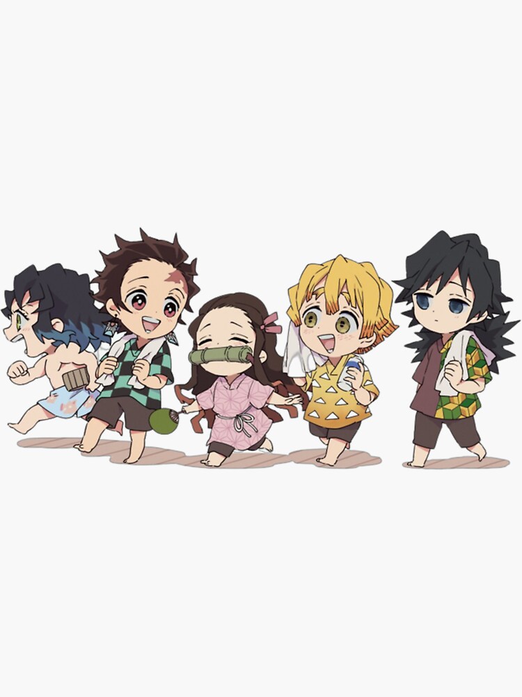 "Demon Slayer Bath Time" Sticker for Sale by lumimins | Redbubble