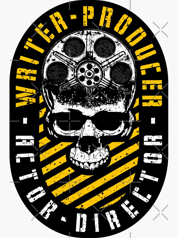 "Writer Producer Actor Director Halloween Movie Reel Skull" Sticker for ...
