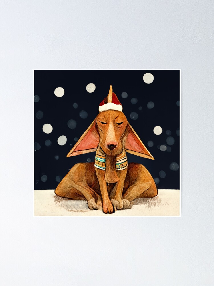 Póster «Faraón Hound Dog Navidad Estilo de dibujos animados Lindo» de ...