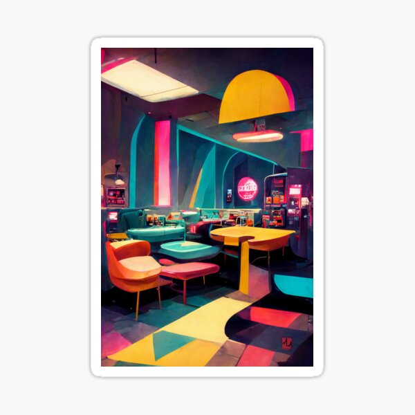 "80s Cafe ©" Sticker for Sale by ala-of-art | Redbubble