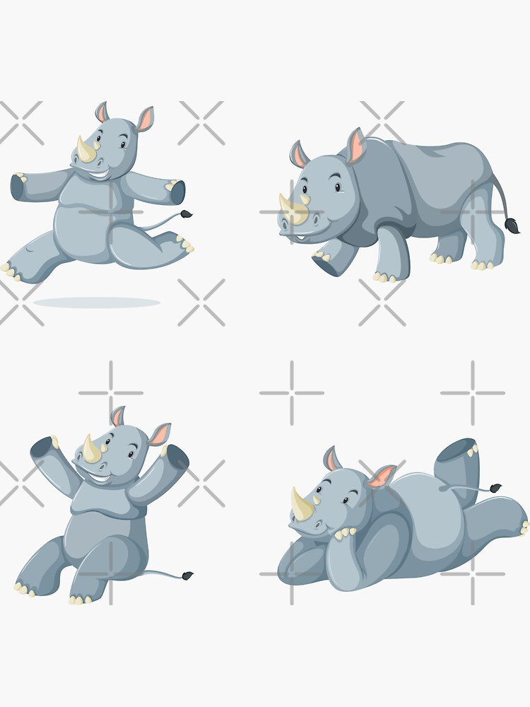"Cute Rhino Rhino Sticker Pack" Sticker for Sale by Sticker-Palace ...