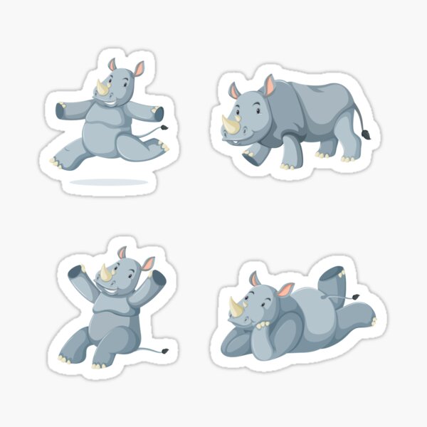 "Cute Rhino Rhino Sticker Pack" Sticker for Sale by Sticker-Palace ...