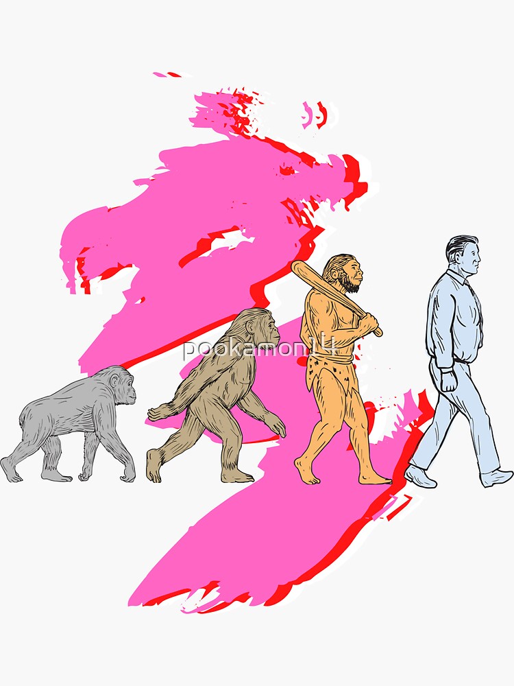 "Evolution of people, Educational" Sticker for Sale by pookamon14 ...