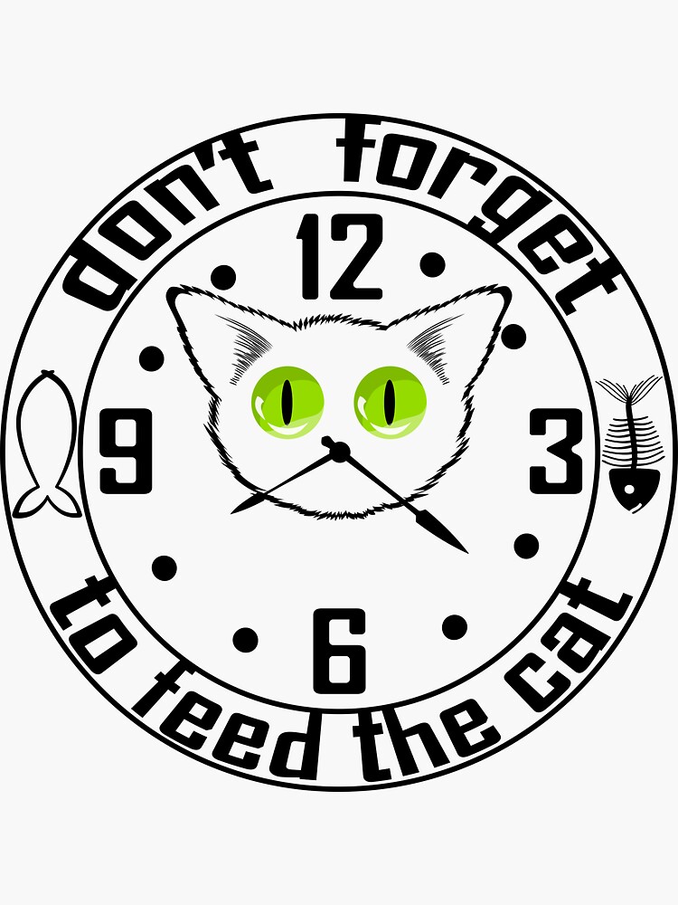 "Cat face clock " Sticker for Sale by ReflectedCrafts | Redbubble