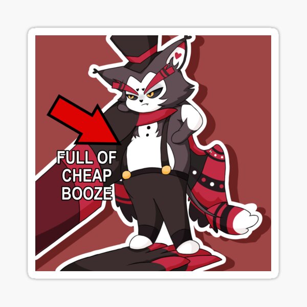 "Hazbin Hotel Husk Full of Cheap Booze" Sticker for Sale by goatgoesmbe ...