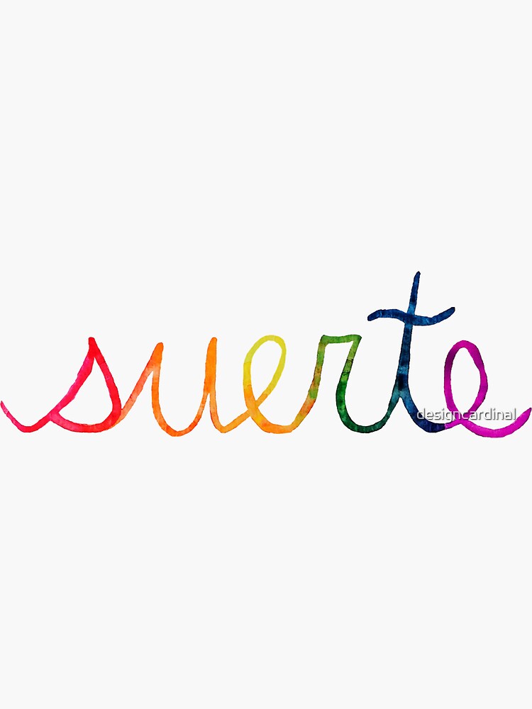 "Suerte (Good Luck) Rainbow Watercolor" Sticker for Sale by ...