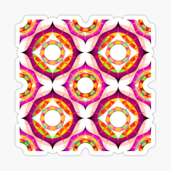 "Colorful Morrocan inspired repeating tile pattern " Sticker for Sale ...