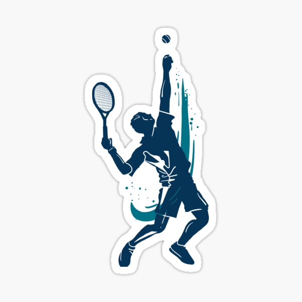 "Man Playing Tennis Sticker US OPEN" Sticker for Sale by MoodFlow ...