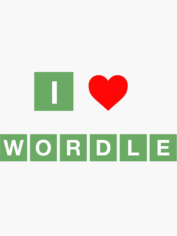"I love wordle" Sticker for Sale by GreenoblinStore | Redbubble