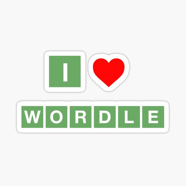 "I love wordle" Sticker for Sale by GreenoblinStore | Redbubble