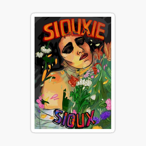 "Siouxie Sioux flower portrait" Sticker for Sale by vaduzart | Redbubble