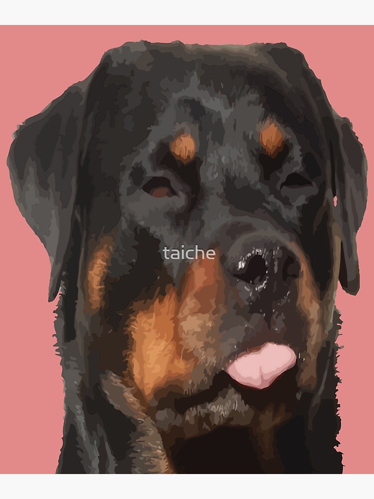 Póster «Silly Funny Face Rottweiler con lengua fuera Vector Art» de ...