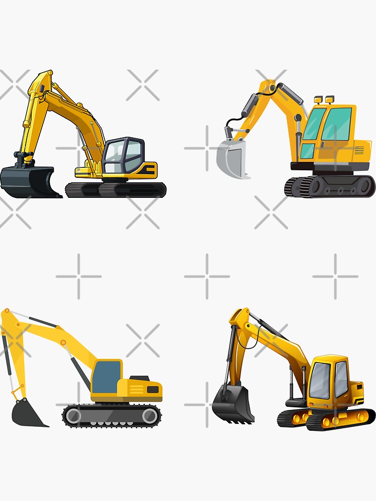 "Excavator Sticker Pack" Sticker by Sticker-Palace- | Redbubble