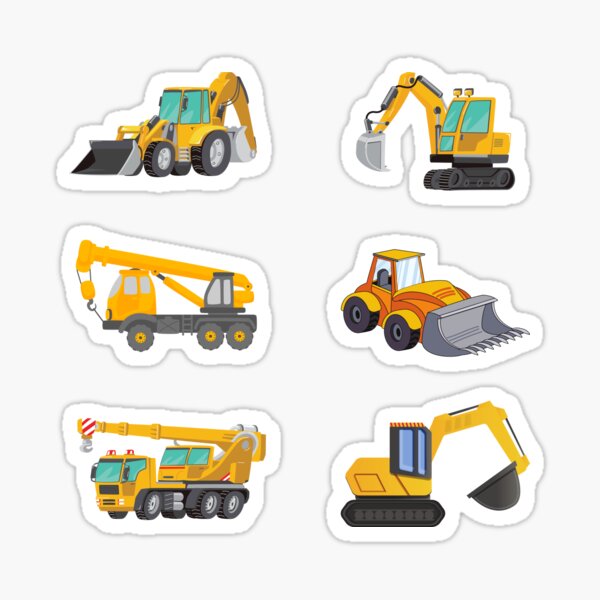 "6 great construction site stickers pack" Sticker for Sale by Sticker ...