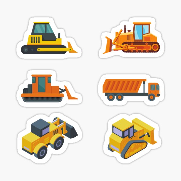 "6 beautiful construction site stickers pack" Sticker for Sale by ...