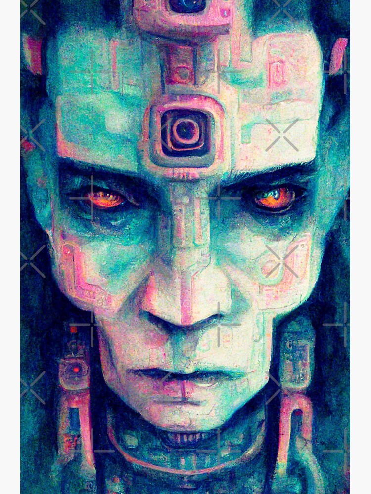 "Neon Aztec God - Neon Cyberpunk" Sticker for Sale by SethBranch ...