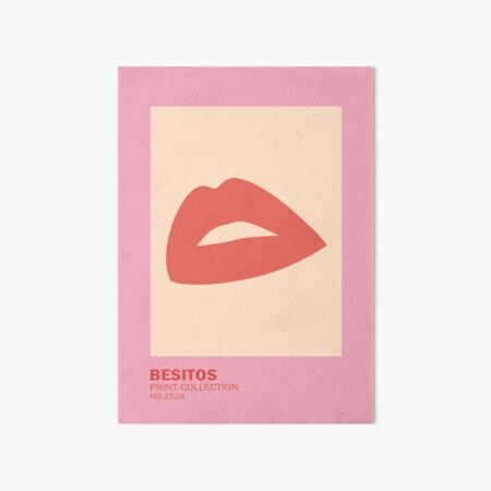 "Besitos, Red lips, Kiss art print, Y2K, Retro poster, Fashion decor, Aesthetic art, Valentine's ...