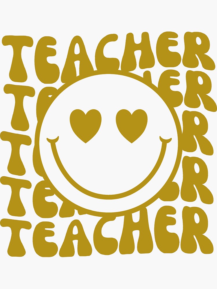 "smile Face Retro Teachers Back To School " Sticker for Sale by best ...