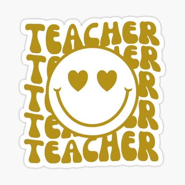 "smile Face Retro Teachers Back To School " Sticker for Sale by best ...
