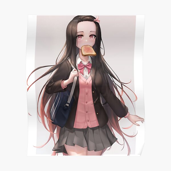 Kimetsu No Yaiba Cute Nezuko Poster For Sale By Animeartworks Redbubble