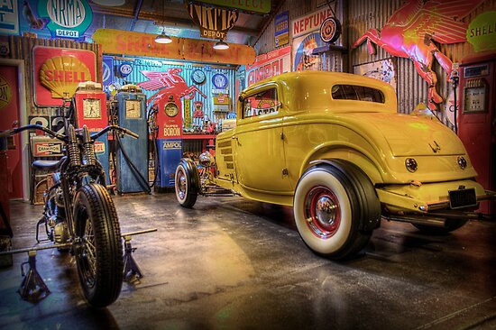 "Hot Rod Garage 3" Poster by StuartRow | Redbubble