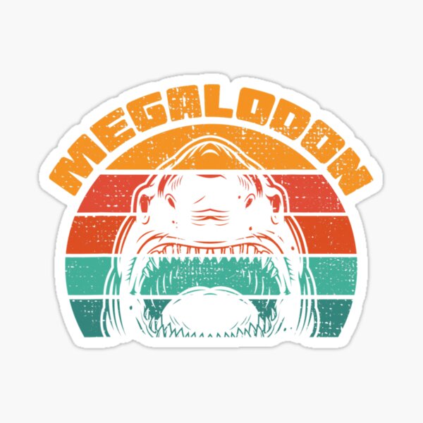 "Vintage Extinct Shark Lover Largest Species Ocean Megalodon" Sticker ...