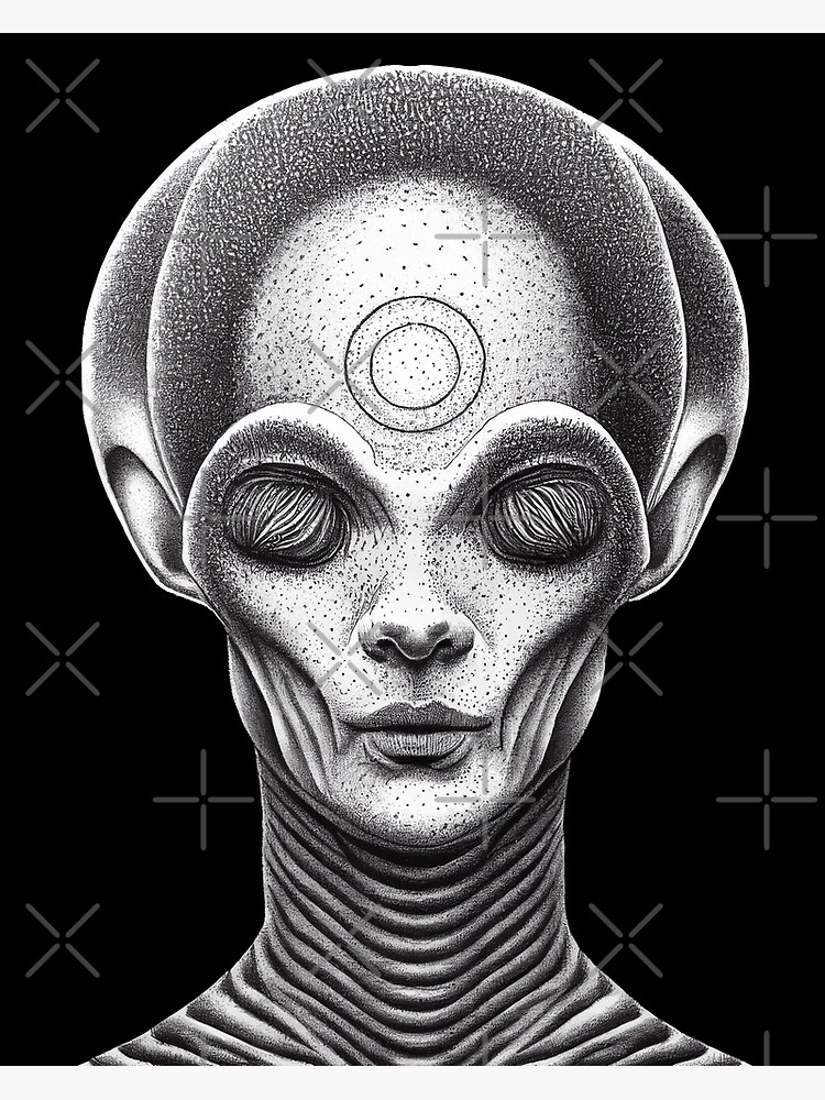 "ALIEN FACE Midjourney AI Artwork" Poster for Sale by davidjulie ...