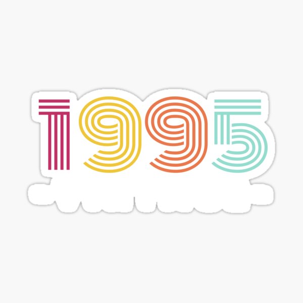 "Neon Rainbow Retro Birthday Year Vintage-1995" Sticker for Sale by ...